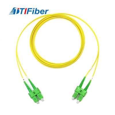 Cina OEM giallo del cavo di toppa della fibra del rivestimento di PVC di SC/APC-SC/APC MP DX 9/125 disponibile in vendita