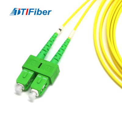 Cina OEM giallo del cavo di toppa della fibra del rivestimento di PVC di SC/APC-SC/APC MP DX 9/125 disponibile in vendita