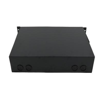 China FTTH 12 24 48 96 144 Port Fiber Optic Patch Panel Telecom 19 Inch Rack Mounted for sale