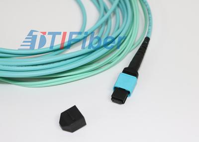 China 12 Core OM3 OM4 MPO Multimode Fiber Patch Cable for Telecom Network for sale