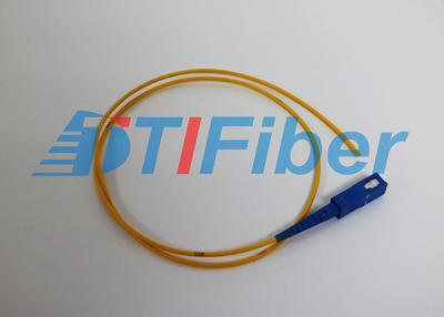China Simplex single mode pigtail fiber optic SC / UPC 0.9mm 1.5 meters RoHS for sale