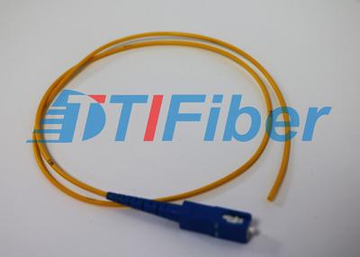 China Simplex single mode pigtail fiber optic SC / UPC 0.9mm 1.5 meters RoHS for sale