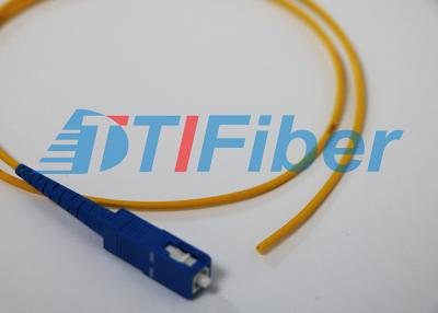 China Simplex single mode pigtail fiber optic SC / UPC 0.9mm 1.5 meters RoHS for sale