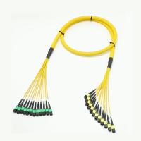 China 1M MPO Fanout Cable 144F SM G657A1 MPO APC to MPO APC Breakout Fiber Optic Patch Cord for sale