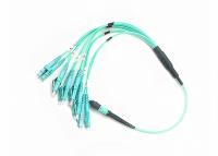 China 12 Cores MPO Multimode Fiber Optic Patch Cable LC Connector 50/125um Low Insertion Loss for sale