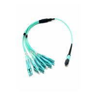 China 12 Cores MPO Multimode Fiber Optic Patch Cable LC Connector 50/125um Low Insertion Loss for sale