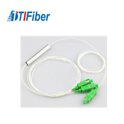 Cina Tipo d'acciaio audio separatore ottico 1x8 1x2 0.9mm della metropolitana con il connettore di SC/UPC APC in vendita