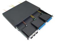 China 1.2mm 1U MPO Patch Panel with 12 Cassette Capacity for SC and LC Fiber Adapters for sale