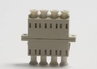 China OM3 OM4 LC Quad Fiber Optic Adapter with Ceramic Sleeve, ≤0.2dB Insertion Loss, -40°C to 75°C Operating Range for sale