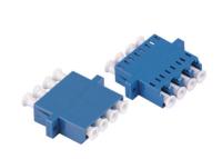 China OM3 OM4 LC Quad Fiber Optic Adapter with Ceramic Sleeve, ≤0.2dB Insertion Loss, -40°C to 75°C Operating Range for sale