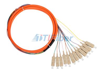 China Simplex Duplex 12 cores Fiber Optical  Pigtail OM2 50um For FTTH Network for sale