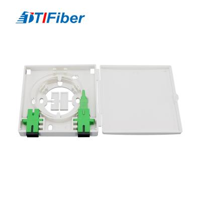 China SC / APC UPC 2 Ports 86 Type Fiber Optic Mini Termination Box FTTH Wall Mounted for sale