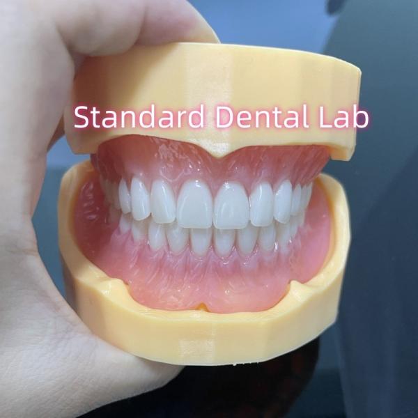 Quality High Esthetic Full Upper And Lower Acrylic Dentures Ivoclar Teeth Pink Gum for sale