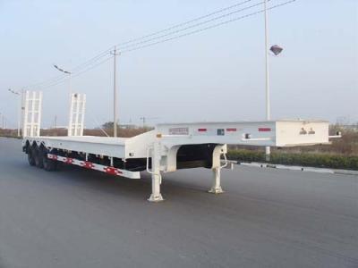 China Drop Deck Low Flatbed Trailer For Vessels Transport , Flat Bed Semi Trailer for sale