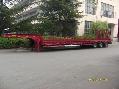 China Heavy Duty 60 Tons Low Bed Truck Trailer , Platform Semi Trailer For Excavator Transportation for sale