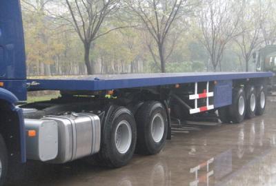 China 13 Meters Gooseneck Heavy Duty Flatbed Trailer , 3 Axle Flatbed Trailer for sale