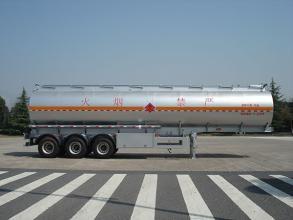 China 3 Axles Steel Fuel Tank Truck Trailer , Oil Tank Truck For Transportation for sale