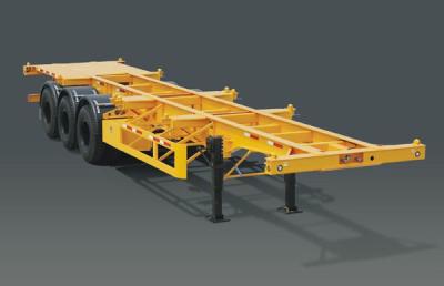 China Skeletal 60 Tons 12m Lowboy Semi Trailer With Container Locks Three Axles for sale