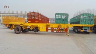 China Multi Axles 40ft Flat Bed Semi Trailer Gooseneck Slip Resistant Red for sale