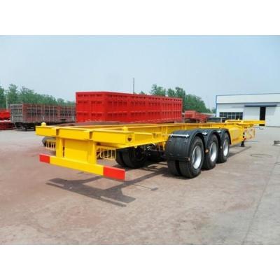 China 40 Foot tandem Flat Bed Semi Trailer With Bogie Suspension And Brake System for sale