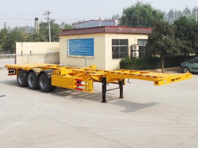 China Yellow Semi Commercial Flatbed Trailer , 40 Ton Flatbed Tractor Trailer for sale