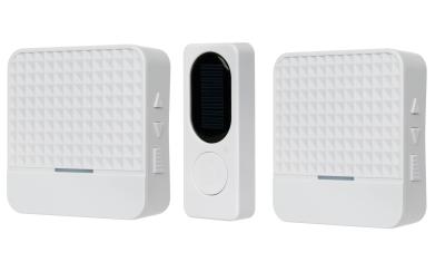 China Waterproof Solar Powered Wireless Doorbell Apartment Doorbell System With 2 Receivers for sale