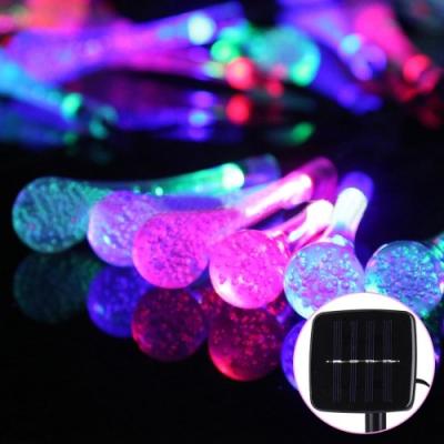 China High Lumen Solar Panel Colorful Led String Lights Outdoor  Waterdrop Shape for sale