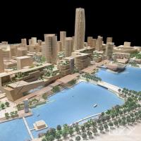 China Chengdu 5G Smart City Architectural Model 1:500 Scale 2.5×2.5m Natural Wood Design Display for sale