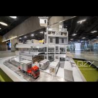 China MiC Modular Construction Showcase Model 1:20 Scale with Interior and Patent Crane System for sale