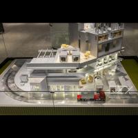 China MiC Modular Construction Showcase Model 1:20 Scale with Interior and Patent Crane System for sale