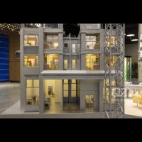 China MiC Modular Construction Showcase Model 1:20 Scale with Interior and Patent Crane System for sale