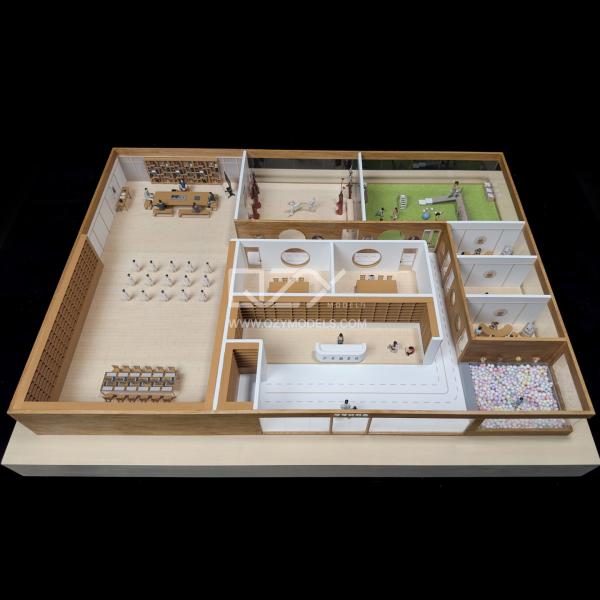 Quality Study Model 1/50 Scale Interior Physical Model for Grandfather's Study for sale