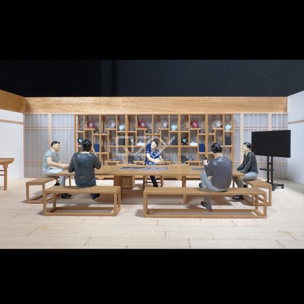 Quality Study Model 1/50 Scale Interior Physical Model for Grandfather's Study for sale