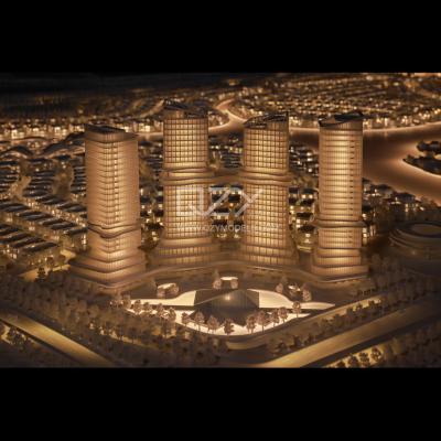 China 1:800 White Architectural Concept Model with Warm Lighting for sale