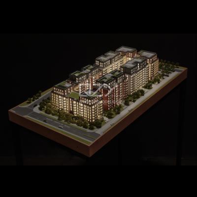 China 1:350 Scale Clapham Park Apartment Model with Illumination and 25 Days Lead Time Architectural Physical Model for sale