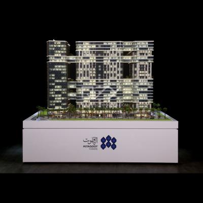 China 1:75 Scale Architectural Scale Model with Custom Electroplated Acrylic and Dynamic Lighting for AL YAQOOT Towers for sale