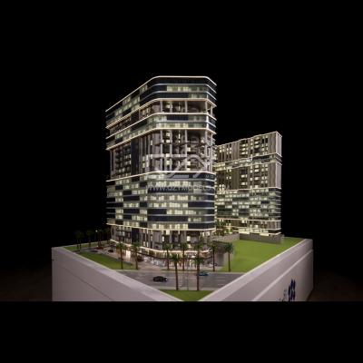 China 1:75 Scale Architectural Scale Model with Custom Electroplated Acrylic and Dynamic Lighting for AL YAQOOT Towers for sale
