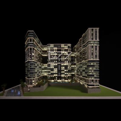 China 1:75 Scale Architectural Scale Model with Custom Electroplated Acrylic and Dynamic Lighting for AL YAQOOT Towers for sale
