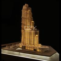 China 1:200 Scale Handmade Solid Wood Architectural Concept Model with Lighting for sale