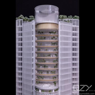 China Custom Crafted 1:200 Scale Miniature Building Models with Laser Cutting for China Resources Snow Beer Global Headquarters for sale