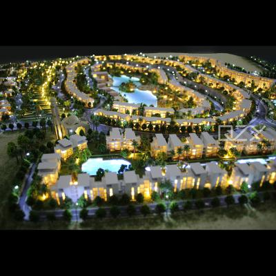 China 1:500 Scale Miniature Architecture Model of Egypt's White Bay with Full Lighting and Handmade Craftsmanship for sale