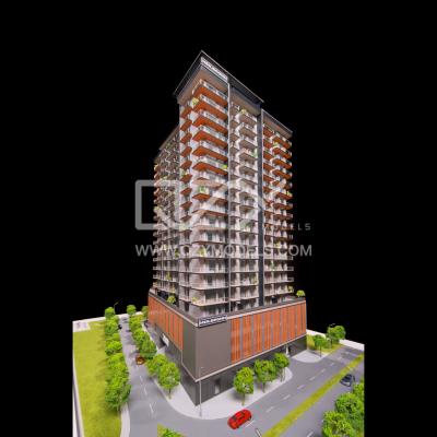 China 1:100 Scale Heilbronn Residential Building Model with Full Lighting and Handmade Craftsmanship for sale