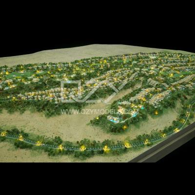 China Handmade 1:800 Wadi Safar Desert Oasis Miniature Model with Full Landscape Lighting for sale