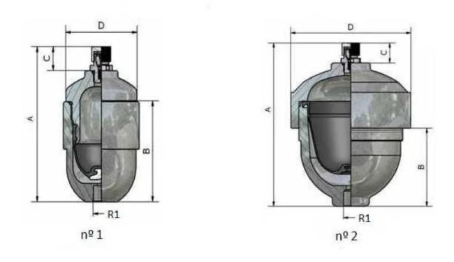Bladder Accumulators Type as and Asp, Hydraulic Liquid Diaphragm Type Accumulator