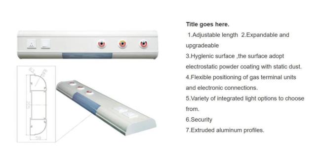 OEM Aluminum Alloy Medical Gas Supply Horizontal Bed Head Unit