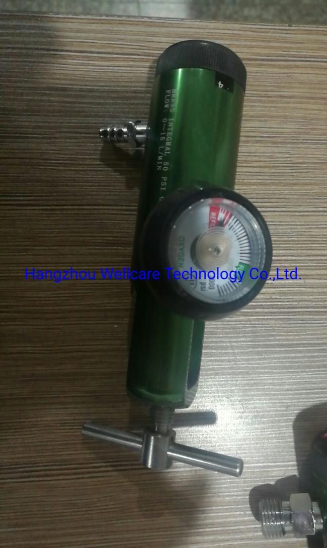 Oxygen Aluminum Cylinder Regulator, Green Anodized Aluminum, 0-8 Lpm 870 Cga