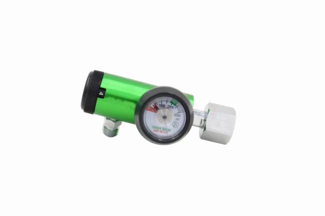 Oxygen Aluminum Cylinder Regulator, Green Anodized Aluminum, 0-8 Lpm 870 Cga