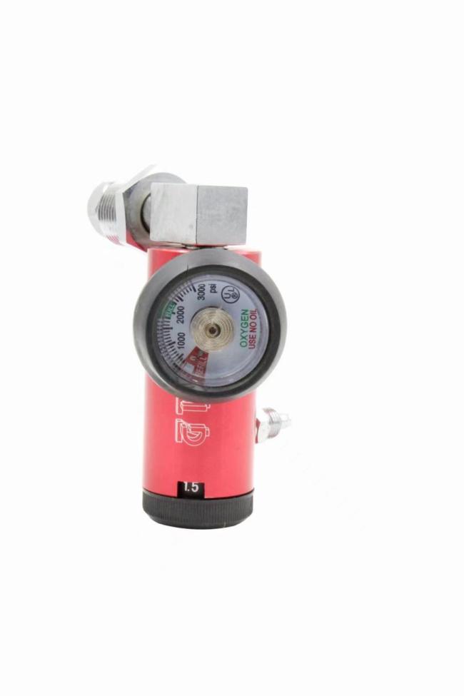 Oxygen Aluminum Cylinder Regulator, Green Anodized Aluminum, 0-8 Lpm 870 Cga