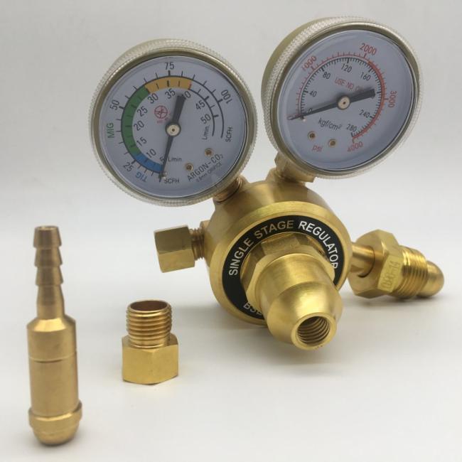 Weld Acetylene Regulator Welding Gas Gauges Cga-200 Rear Inlet with 9/16&quot;-18 Outlet and Hose Connector
