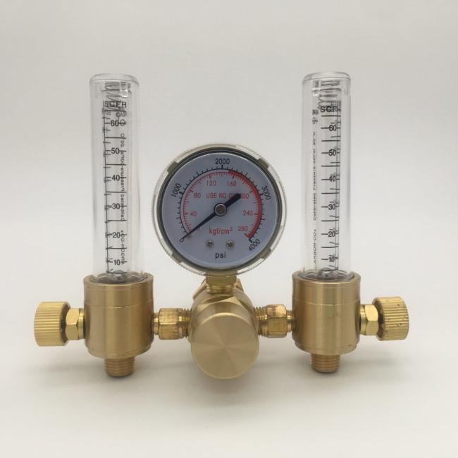Weld Acetylene Regulator Welding Gas Gauges Cga-200 Rear Inlet with 9/16&quot;-18 Outlet and Hose Connector